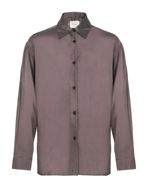 ALYSI Chocolat Shirt Taupe Size Lyocell, Silk