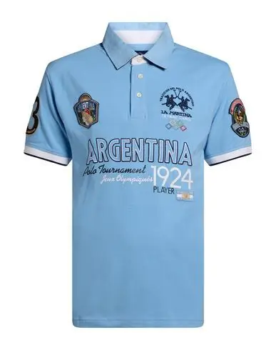 LA MARTINA Polo Shirt Light Size Cotton - Blue