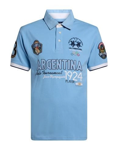 LA MARTINA Polo Shirt Size Cotton - Light Blue