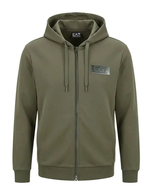 EA7 Sweatshirt Military Size Cotton, Polyester, Elastane