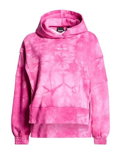 DISCLAIMER Cotton Fleece Hooded Sweatshirt With Logo Print - Fuchsia