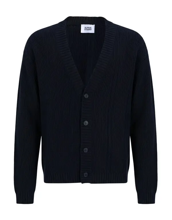 Alpha Studio Cardigan Midnight Size Merino Wool