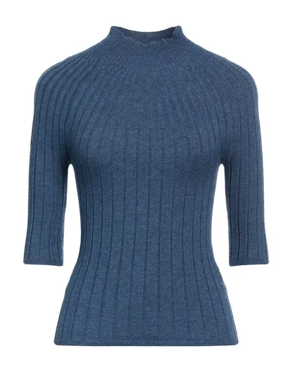 CARACTÈRE Turtleneck Size Viscose, Polyester, Polyamide - Blue