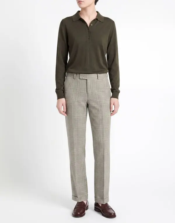 LARDINI Glen Plaid Straight-leg Pants