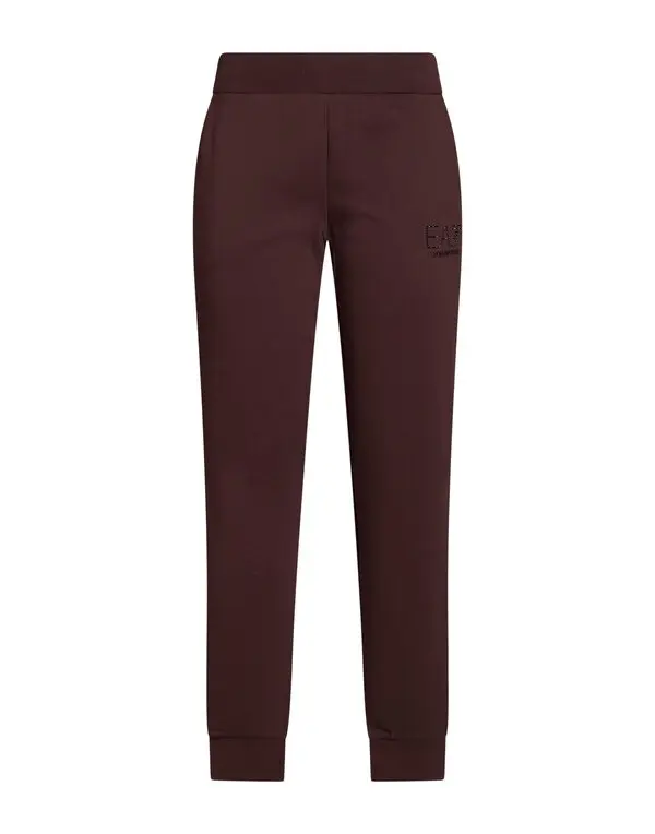 EA7 Pants Chocolate Size Cotton, Polyester, Elastane