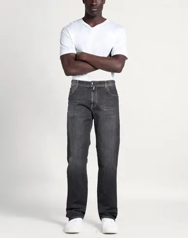 LUIGI BORRELLI NAPOLI Jeans Charcoal Size Cotton, Elastane