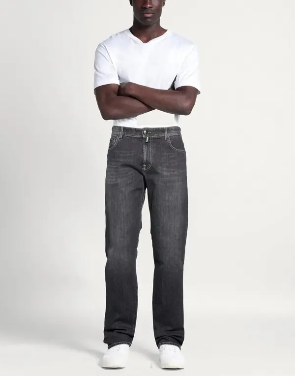 LUIGI BORRELLI NAPOLI Jeans Charcoal Size Cotton, Elastane