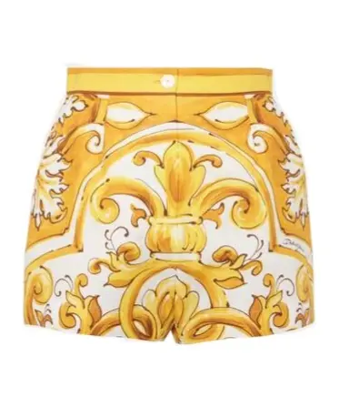 Dolce & Gabbana Majolica High-rise Cotton Shorts