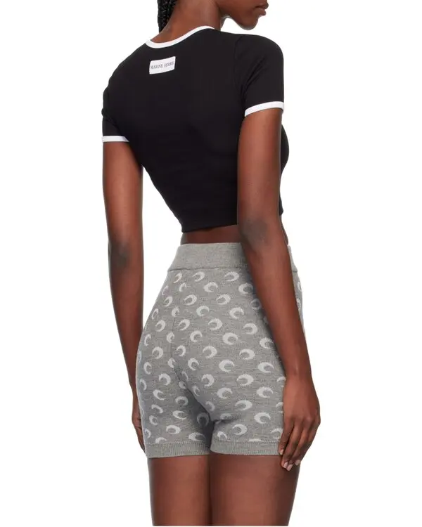 MARINE SERRE Embroidered Moon Crop Top
