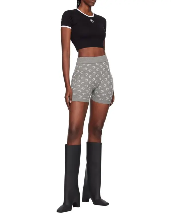 MARINE SERRE Embroidered Moon Crop Top