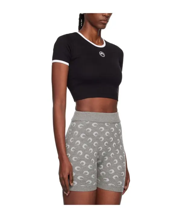 MARINE SERRE Embroidered Moon Crop Top