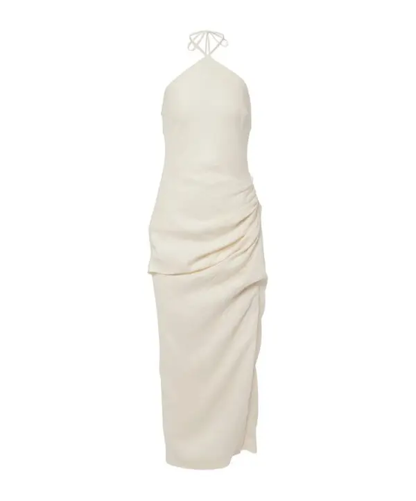 Simkhai Hansel Halterneck Linen Maxi Dress - White