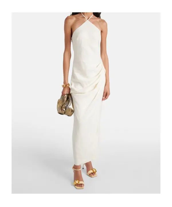 Simkhai Hansel Halterneck Linen Maxi Dress