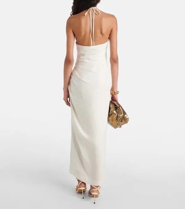 Simkhai Hansel Halterneck Linen Maxi Dress