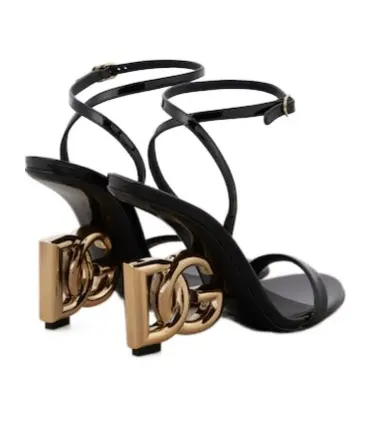 Dolce & Gabbana Logo Patent Leather Sandals