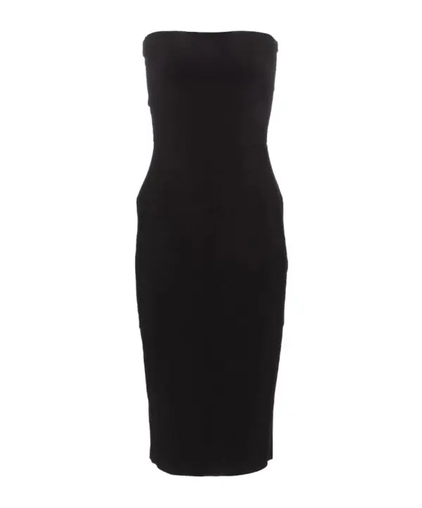 Norma Kamali Strapless Jersey-blend Midi Dress