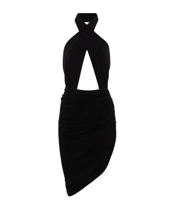 Norma Kamali Halterneck Asymmetric Minidress