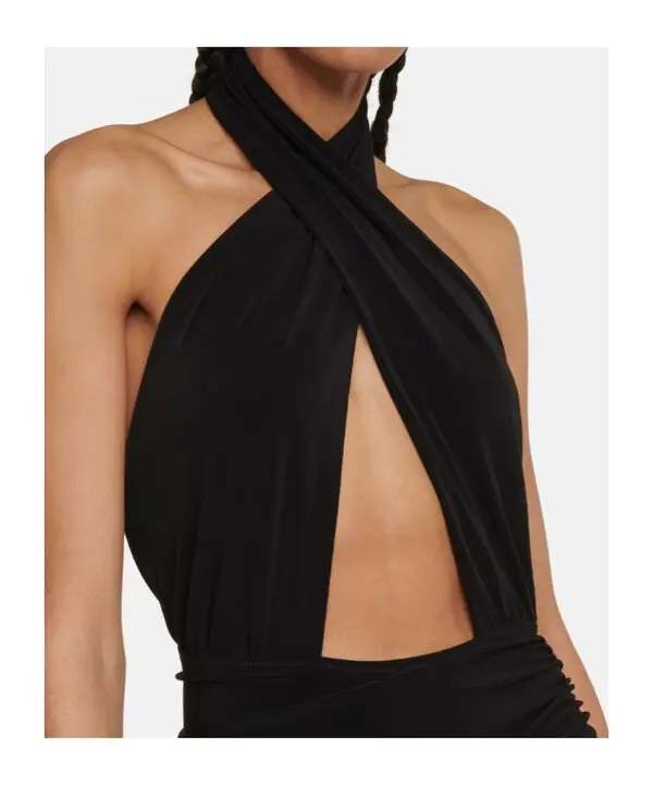 Norma Kamali Halterneck Asymmetric Minidress