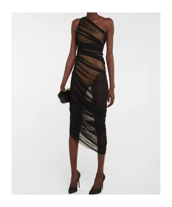 Norma Kamali Diana Jersey One-shoulder Midi Dress