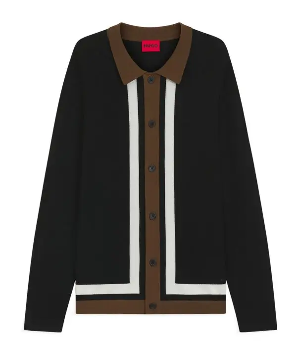 Hugo Boss Striped Button Cardigan