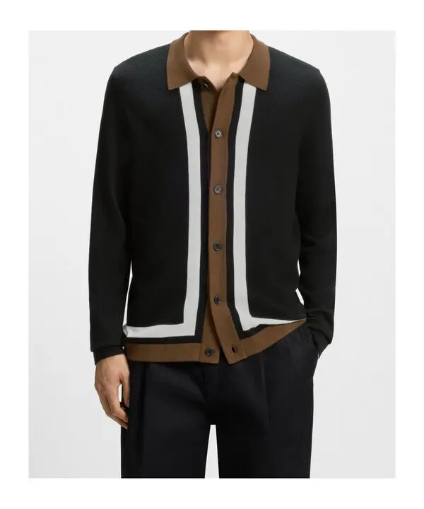 Hugo Boss Striped Button Cardigan
