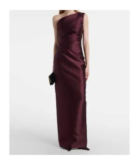 Solace London Kira One-shoulder Gathered Gown