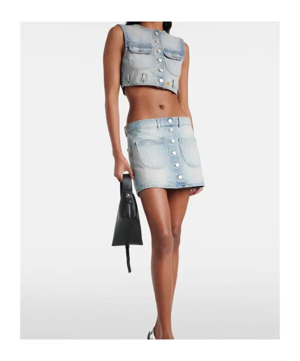 COURREGES Cropped Denim Vest