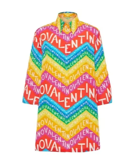 Valentino Garavani Logo Cotton Shirt Dress