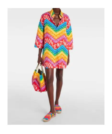 Valentino Garavani Logo Cotton Shirt Dress