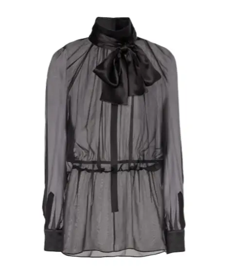 Dolce & Gabbana Bow-detail Silk Chiffon Blouse - Black