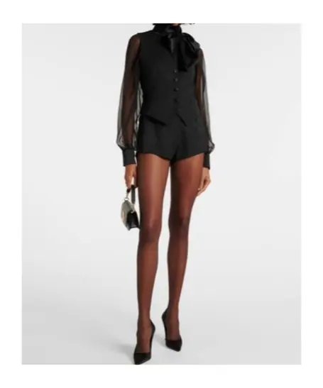 Dolce & Gabbana Bow-detail Silk Chiffon Blouse