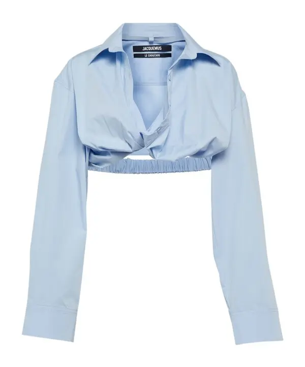 Jacquemus La Chemise Bahia Cropped Top - Light Blue