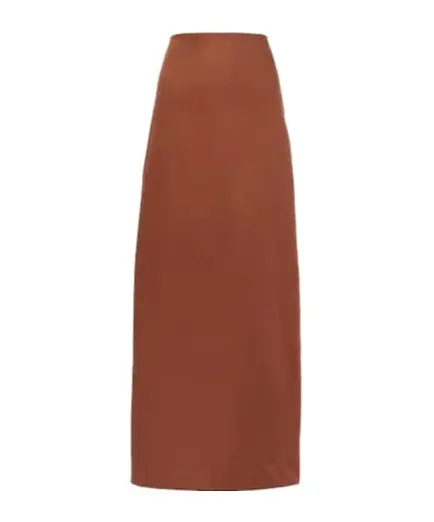 ADRIANA DEGREAS Solid Cotton Maxi Skirt - Brown