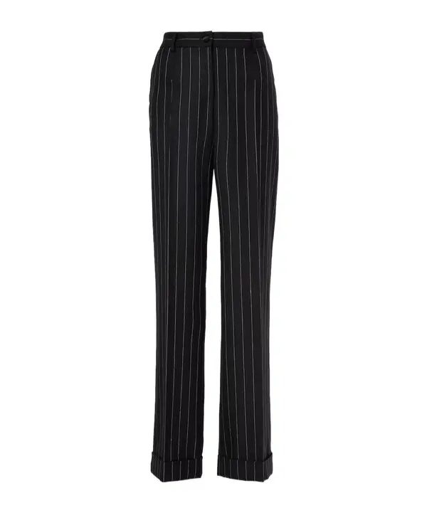Dolce & Gabbana Striped Wool Straight Pants