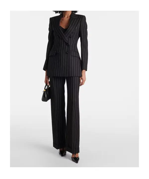 Dolce & Gabbana Striped Wool Straight Pants
