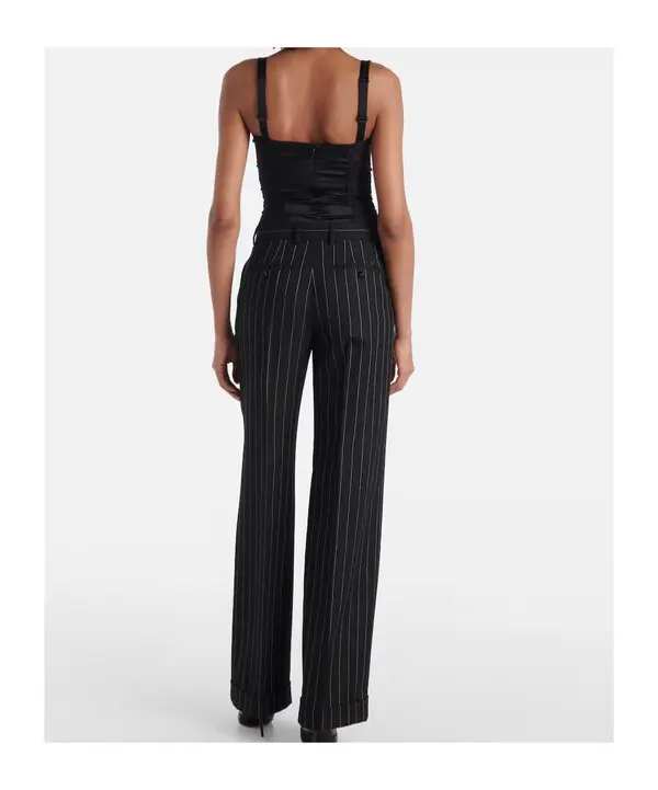 Dolce & Gabbana Striped Wool Straight Pants