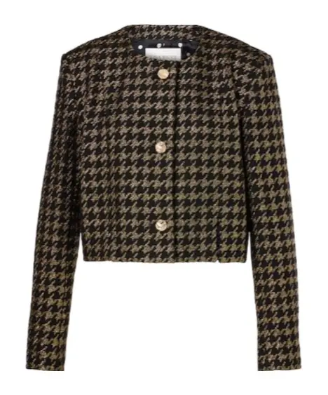 Nina Ricci Houndstooth Lamé Tweed Jacket