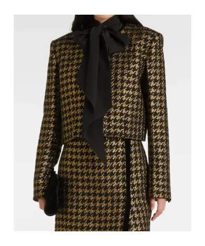 Nina Ricci Houndstooth Lamé Tweed Jacket