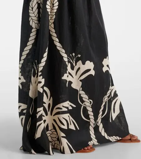 Johanna Ortiz Printed Linen Maxi Dress
