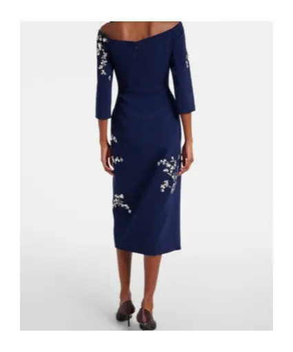 Carolina Herrera Embellished Off-shoulder Midi Dress