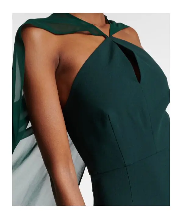 Roland Mouret Draped Cape Effect Maxi Dress