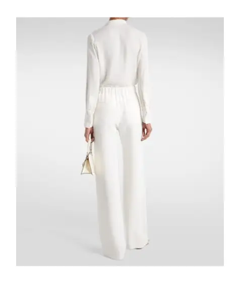 Valentino Garavani High Rise Silk Wide-leg Pants