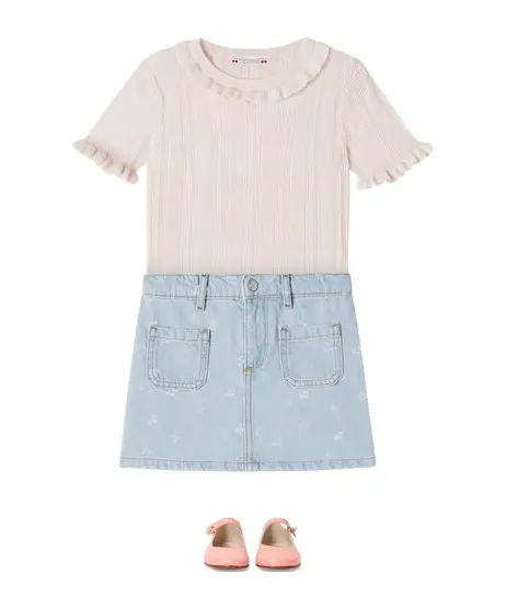 Bonpoint Tison Printed Denim Skirt