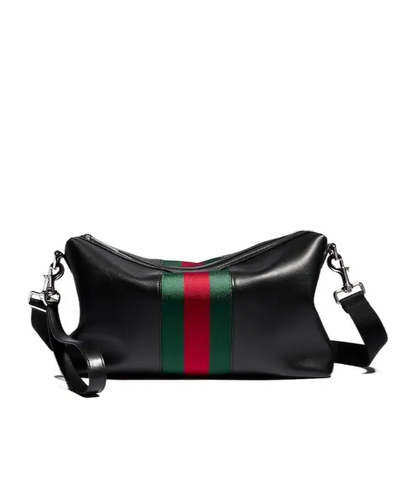 Gucci Mega Web Trademark Medium Crossbody Bag - Black