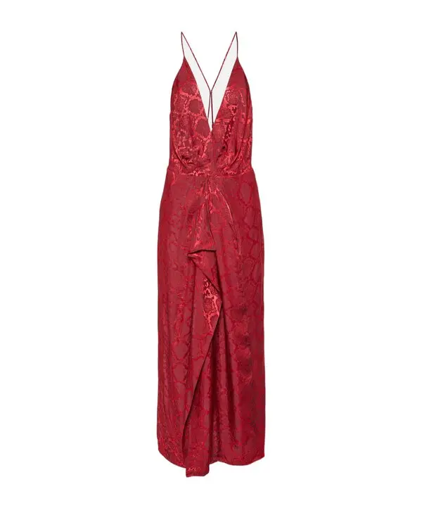 Simkhai Strappy V-neck Maxi Dress With Slit Skirt