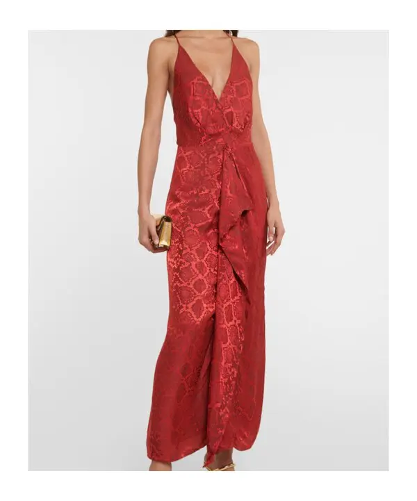 Simkhai Strappy V-neck Maxi Dress With Slit Skirt