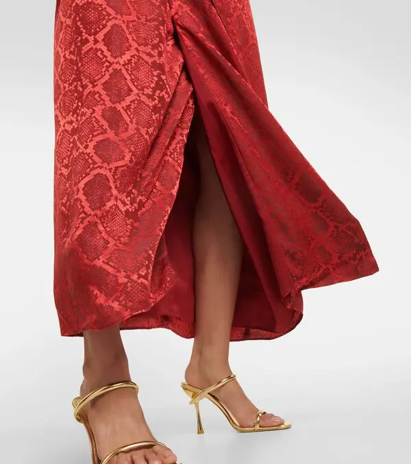 Simkhai Strappy V-neck Maxi Dress With Slit Skirt