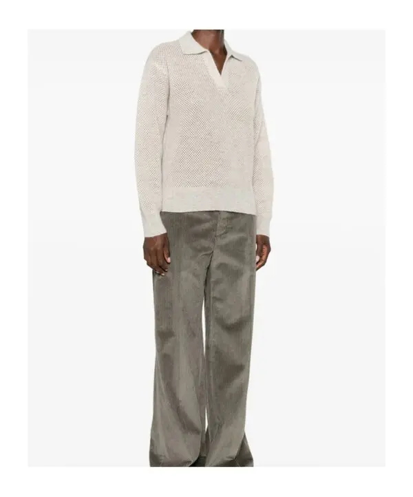 Brunello Cucinelli Perforated Knit V-neck Sweater