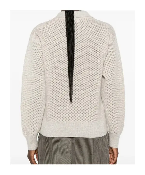 Brunello Cucinelli Perforated Knit V-neck Sweater
