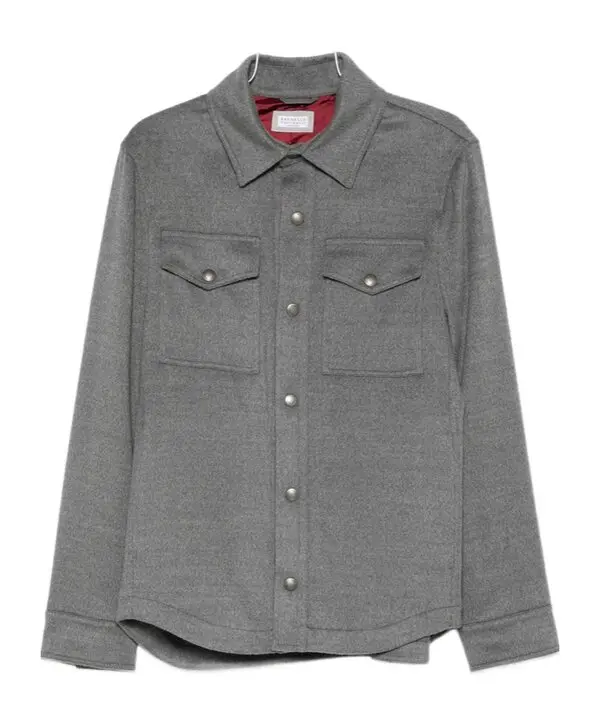 Brunello Cucinelli Flap-pocket Shirt Jacket - Gray